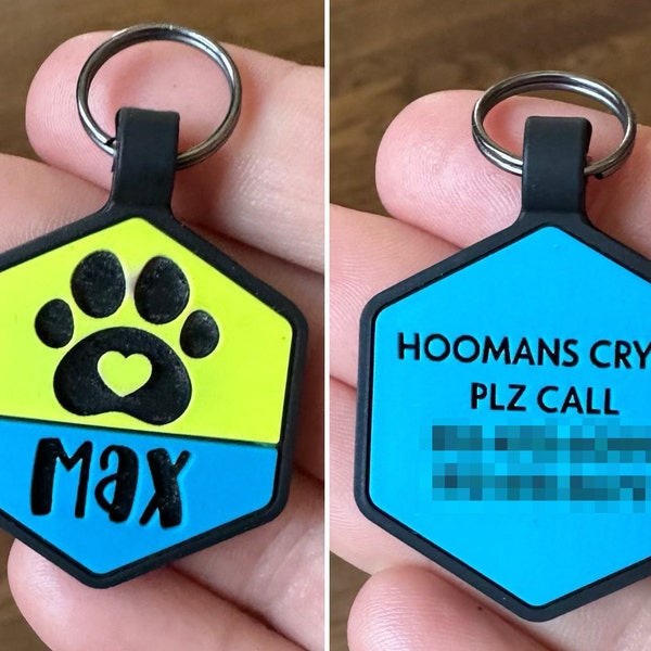 Silicone Dog Tag Personalized, Silent Dog Tags Engraved, Soundless ...