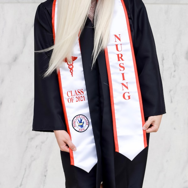 Custom Embroidered Nursing Graduation Stole, Class of 2026, Grad Sash ...