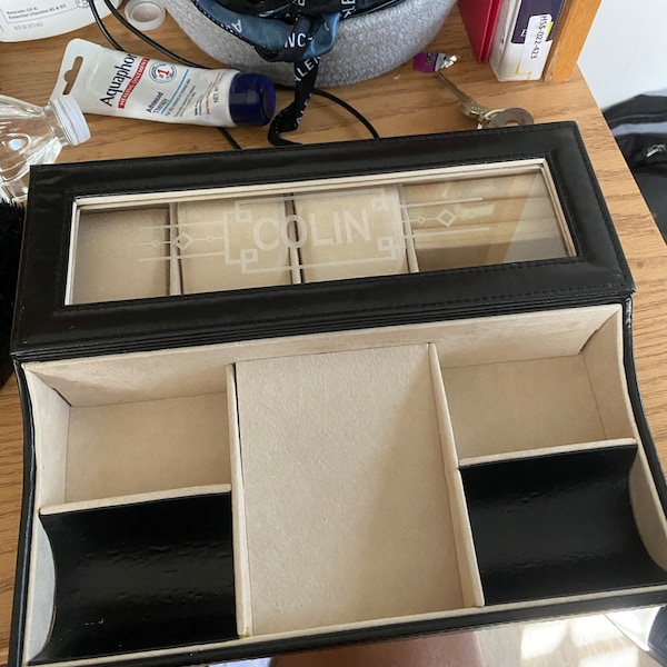 Leather Catchall, Mens Dresser Organizer, Personalized Valet Tray ...