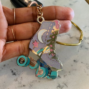 Roller Skate Keychain Roller Derby Roller Disco Celestial, Lilac ...