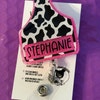 Cow Print Tag Badge Reel,black and White , Western Badge Reel, Nurse ...