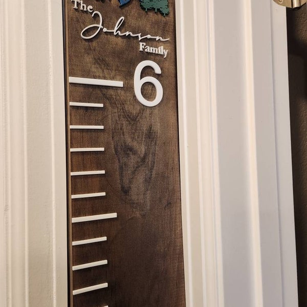 Personalized Family & Kids Growth Chart | Large Ruler 3d| Nursery Decor ...