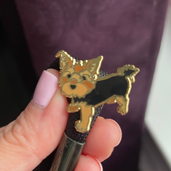 Yorkie Yorkshire Terrier Pin | Ross the New York Yorkie Hard Enamel Pin ...