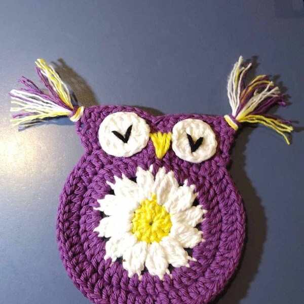 Crochet Cute Owl Coaster PATTERN - INSTANT DOWNLOAD - Etsy