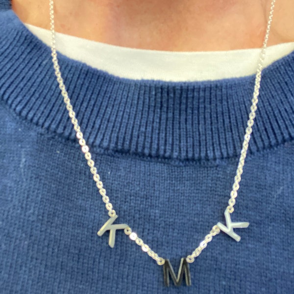 Three Initial Necklace - Initials Necklace - Personalized Necklace With ...