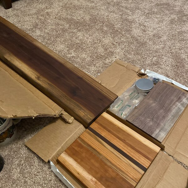 Fully Resin Cast Cherry Wood Shelf With Blue & Silver Epoxy ...