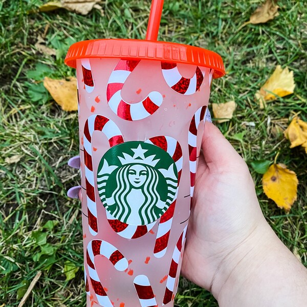 CANDY CANES Seamless Wrap Sbux Venti Cup Wrap Png Dxf Custom Cricut ...