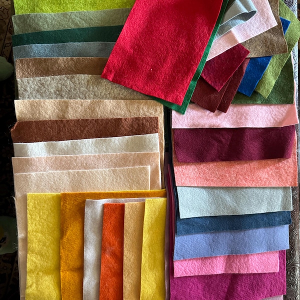 1 Pound Wool Blend Felt Scrap Pieces Hand Washed - Etsy