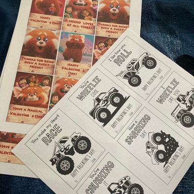 Printable Monster Truck Valentines Day Cards, School Kids Valentines ...