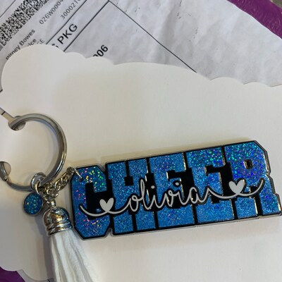 Personalized Cheer Keychain Cheerleader Keychain Cheer - Etsy