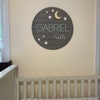 Moon and Stars Nursery Sign Custom Baby Name Sign Nursery - Etsy
