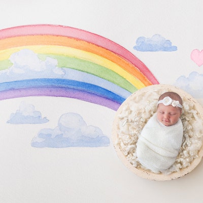 Backdrop for Rainbow Babies, Newborn Photography, Digital Background ...