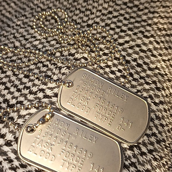 Simon 'GHOST' Riley US Military Dog TAGS - Detailed Replica Collector ...