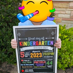 Chalkboard Back to School Sign, First Day or Last Day, Editable and ...