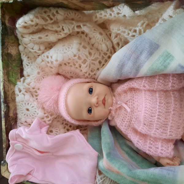 Mini Silicone Baby Doll 11 Inch Baby Girl Eyes Open, Full Body Silicone ...