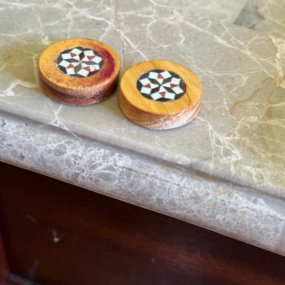 Rectangular Tray, Vintage Wood and Shell Inlay,handmade Square Serving ...