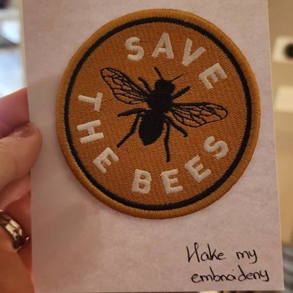 Save the Bees, Patch Embroidered, Iron On - Etsy