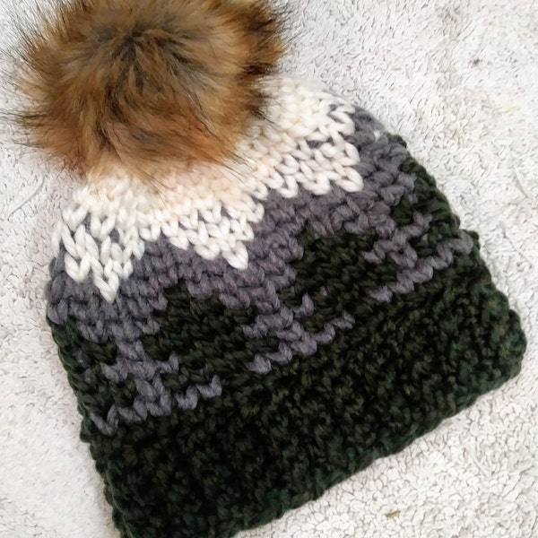 The Mountaineer Toque Crochet Pattern, Fair Isle Crochet Hat, Super ...