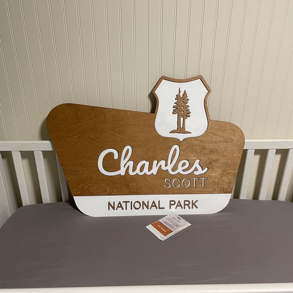 Personalized National Park Wood Sign | Neutral Nursery Decor | National ...