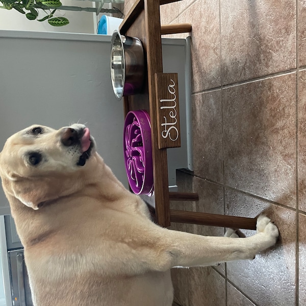 Dog Food Table Stand | Dog Dinner Table | Elevated Rustic Farmhouse Dog ...