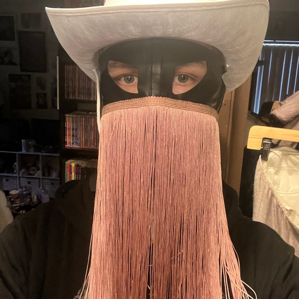 Orville Peck Inspired Mask Fringe Mask Cowboy Mask - Etsy