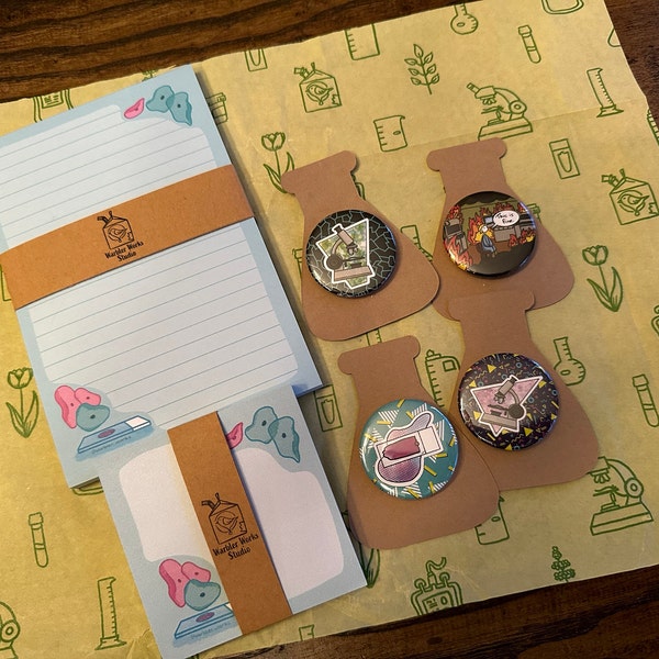 90's Themed Lab Buttons // Micro // Heme // Slide // Microscope // 2023 ...