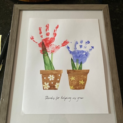 Thank You for Helping Me Grow Handprint Craft Art 1 Flower Hand Baby ...