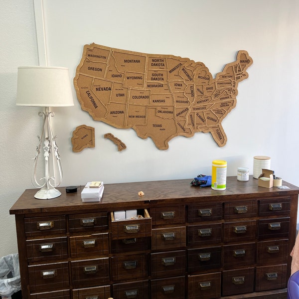 Push Pin United States Map, Travel Map Apartment Decor, USA Map Pin ...