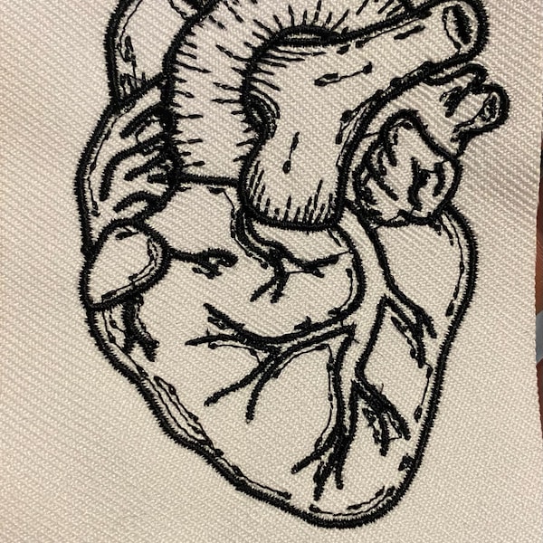 Anatomical Heart Embroidery Design, Machine Embroidery File, Multi Size ...