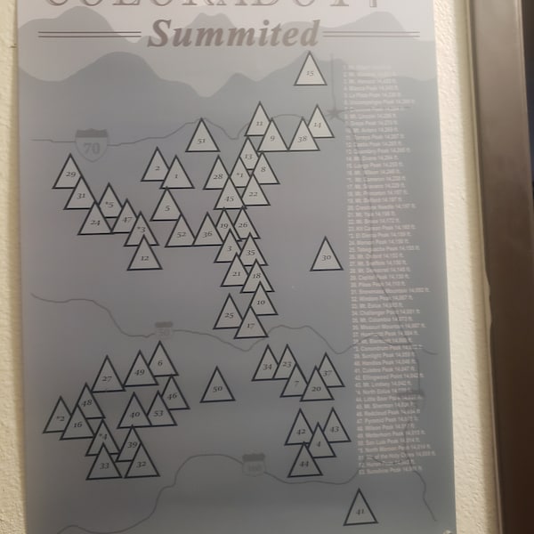 Colorado 14ers Scratch off Map: Peak Bagger Tracker, Fourteeners ...