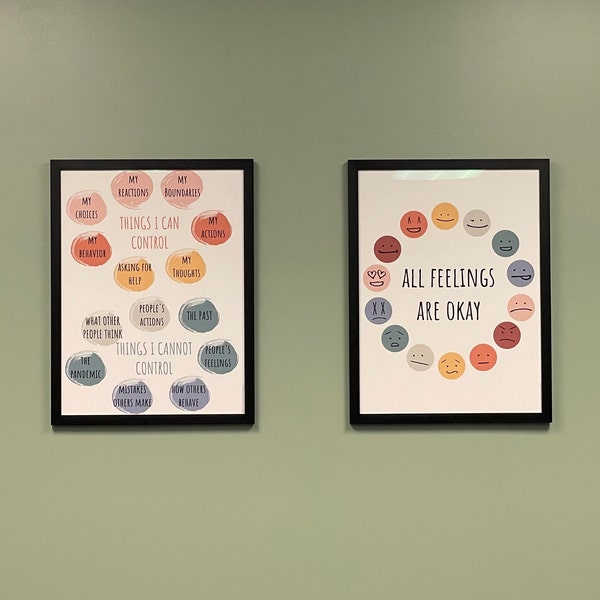 Set of 8 Counseling Posters Office Decor School Psychologist Wall Art ...