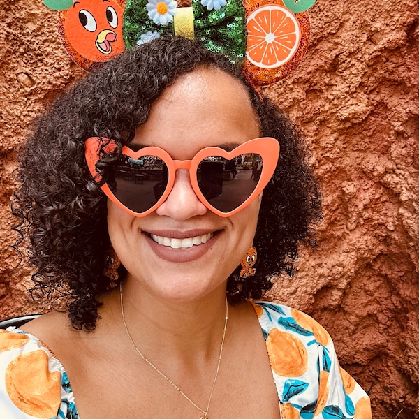 Orange Garden Bird Mouse Ears Headband With Bow & Flowers for All Ages ...