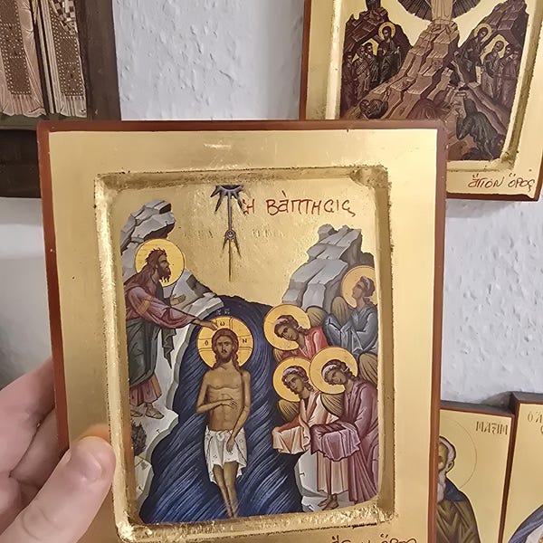 Synaxis of the Bodiless Powers Handmade Icon Golden Leaves Plated - Etsy