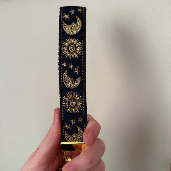 Sun and Moon Key Fob, With Brass Plated Hardware - Etsy