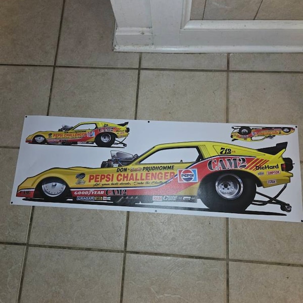 John Force Coke Camaro Nitro Funny Car Huge 35" &17" NITRO Heads" Wall ...