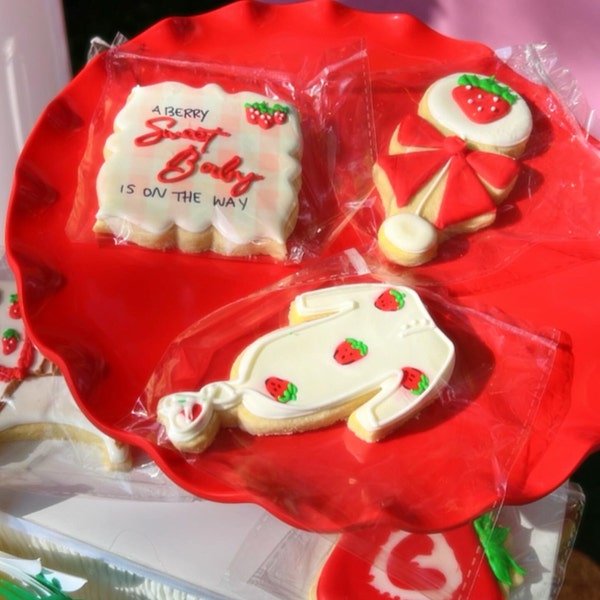 A Berry Sweet Baby is on the Way Cookies / Custom Cookies / Berry Sweet ...