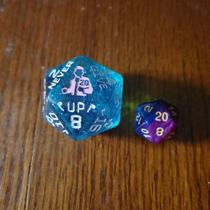 Rick Rolled 34mm D20 Original Designed Custom Dice DND DICE - Etsy