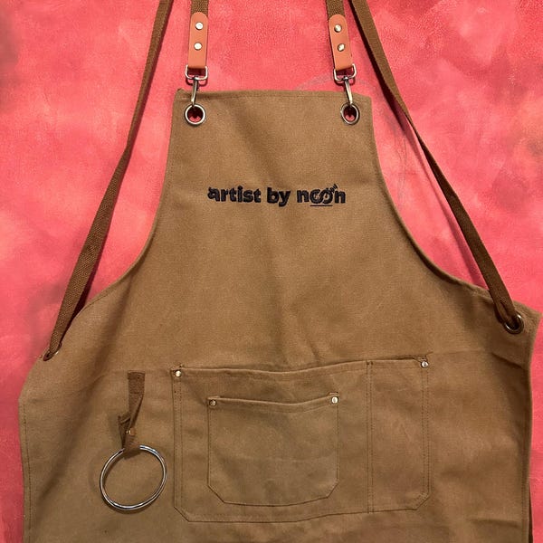 Personalized Bar Apron, Canvas Workshop Apron With Pockets, Custom Gift ...
