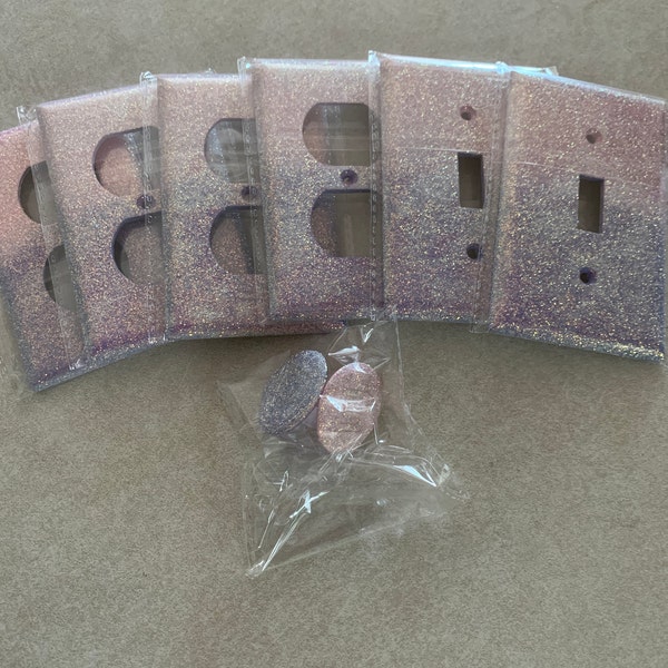 Light Pink and Purple Ombre Glitter - Light Switch & Outlet Covers ...
