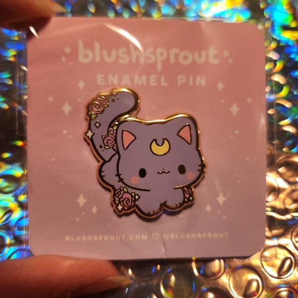 Moon Girls Anime Enamel Pins | Cute Kawaii Chibi Magical Girl Cat Luna ...