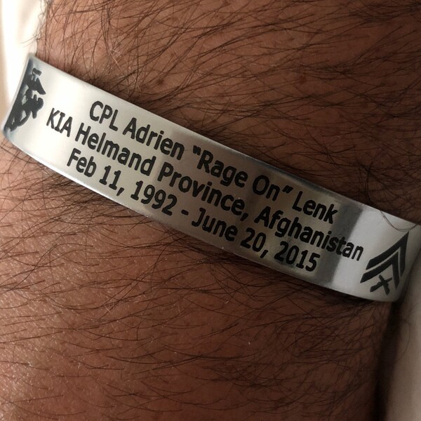 Memorial Bracelet (polished Stainless Steel) KIA Bracelet / Memorial ...