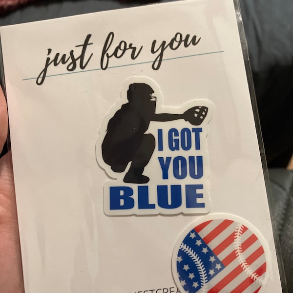 I Got You Blue Sticker, Catcher's Mask, Helmet Sticker, Umpire Sticker ...