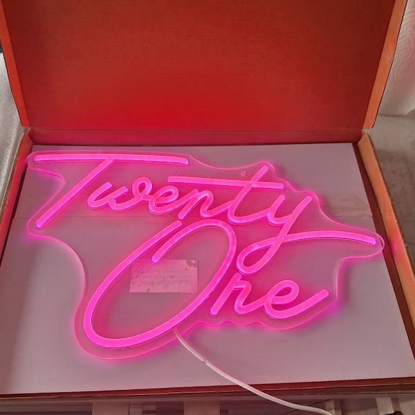 Neon Sign Light/ Neon Sign Custom/ Led Signn/ Font Signs /21 Twenty One ...