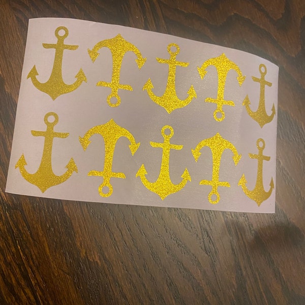 30 Small Glitter Anchor Stickers, Envelope Seal, Nautical Party ...