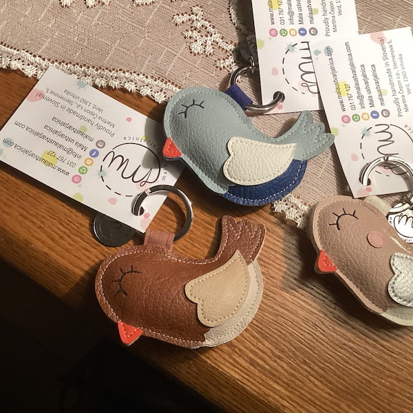 Cute Pigeon Bird Keychain, Pigeon Bag Charm, Faux Leather Animal ...