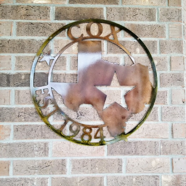 Custom Personalized Steel Texas State Address Plaque House Sign Marker ...