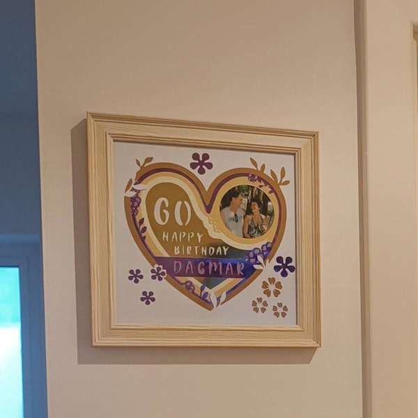 3D Anniversary 50 Years Shadow Box Custom Name and Numbers, Wedding ...