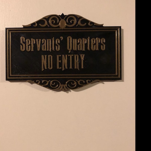Haunted Mansion Inspired Prop Sign / Plaque Replica Servants Quarters ...