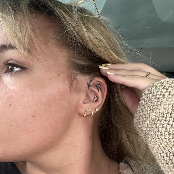 Threadless Push Pin Flat Back Labret 16G/18G/20G Stud Earrings Titanium ...