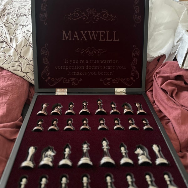 Personalized Chess Set - Engraved Chess Set - Custom Chess Board Gift ...
